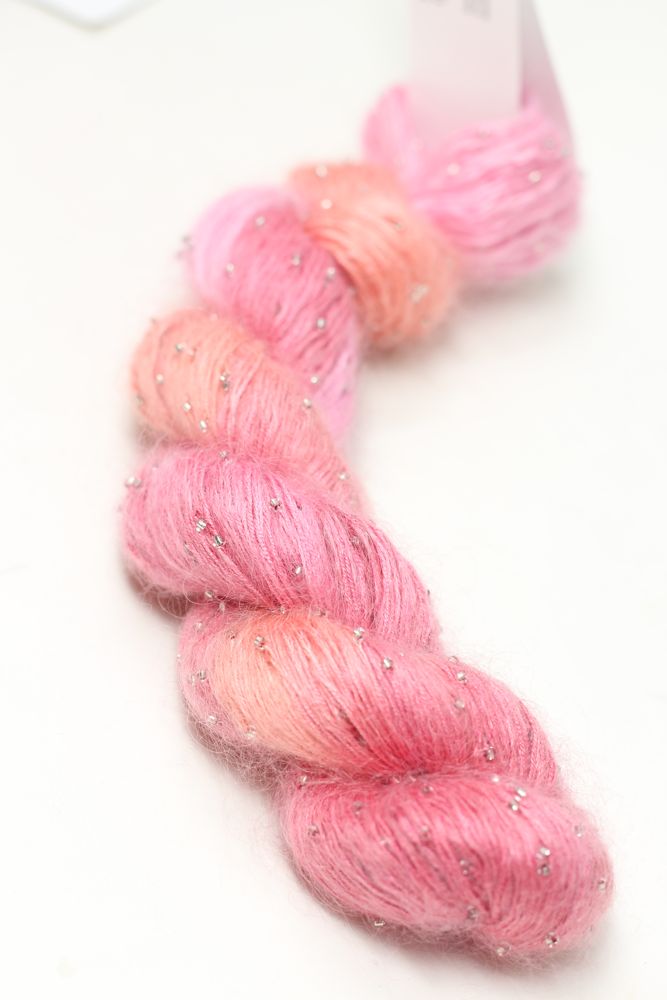 Artyarns Beaded Silk Mohair Yarn in 190 Peach Swirls/Silver at Fabulous ...