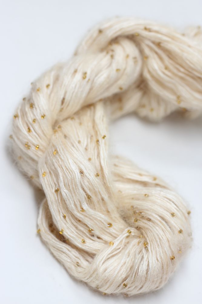 Artyarns Beaded Silk Mohair Yarn in 223 Vanilla/Gold at Fabulous Yarn