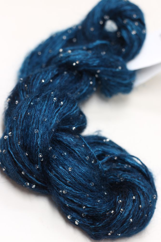 Artyarns Beaded Silk Mohair Yarn in 316 Teals (Silver) at Fabulous Yarn