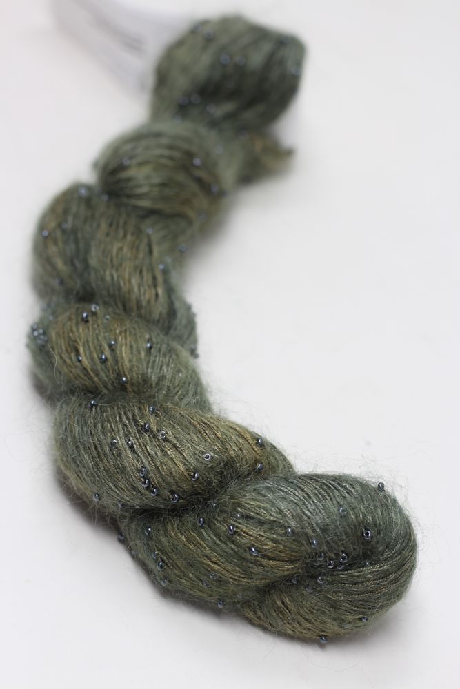 Artyarns Beaded Silk Mohair Yarn in H9 Deep Greens with Gunmetal at ...