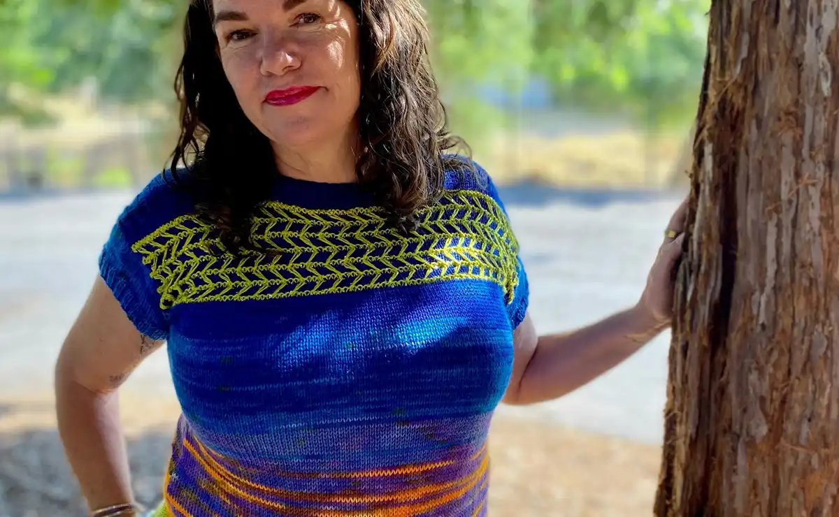 Artyarns Summer Sunset Effortless Arrow Top Knit Kit featuring Merino ...