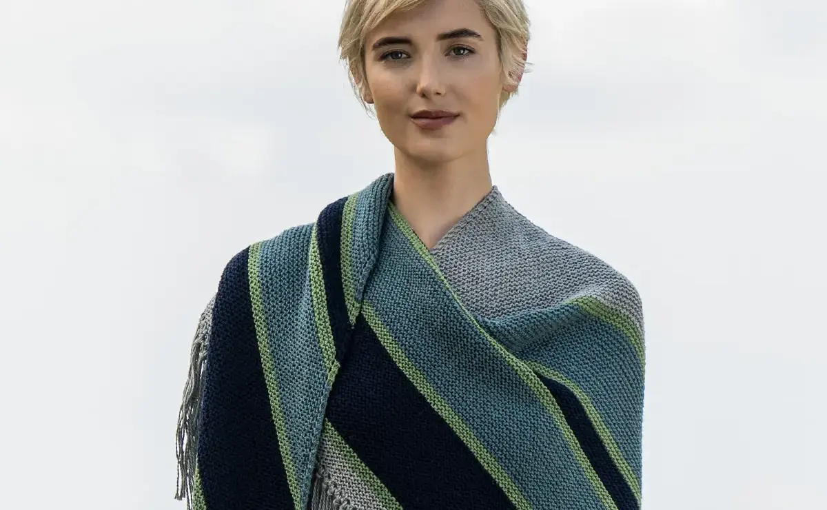 Morgan Hill Shawl Kit in Blue Sky Organic Cotton Sport at Fabulous Yarn