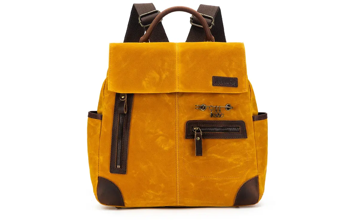 Della Q Maker's Midi Backpack in Mustard at Fabulous Yarn