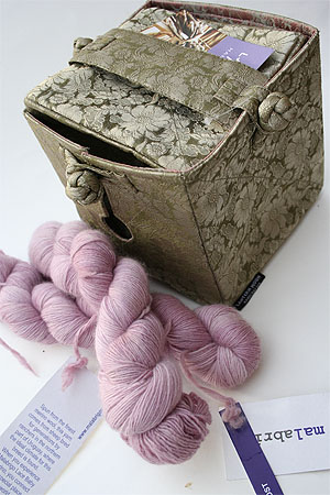 Citron Shawlette Knitters Gift Set in Pink Frost