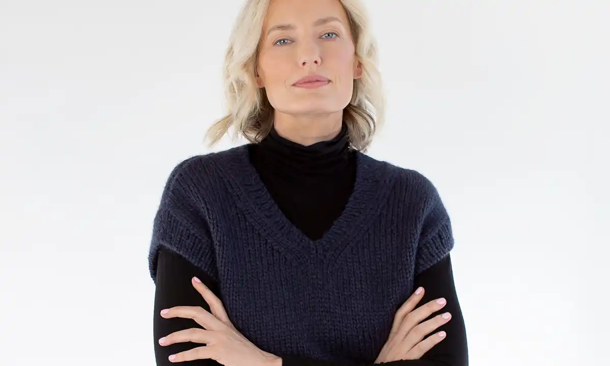 Levan Vest for Shibui Murmur at Fabulous Yarn